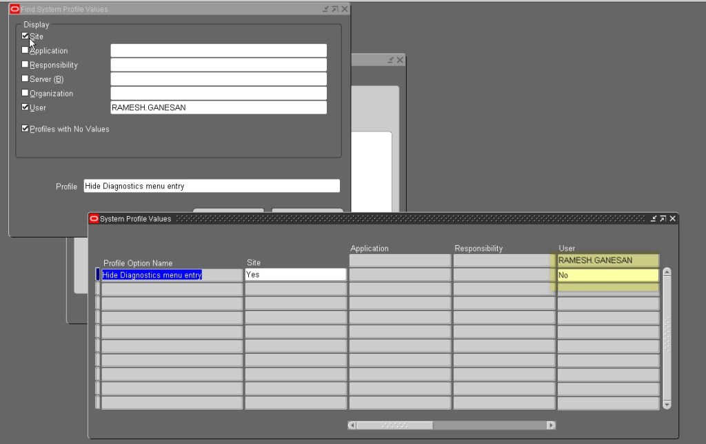 How to enable Diagnostics in Oracle Applications R12 | DBA365